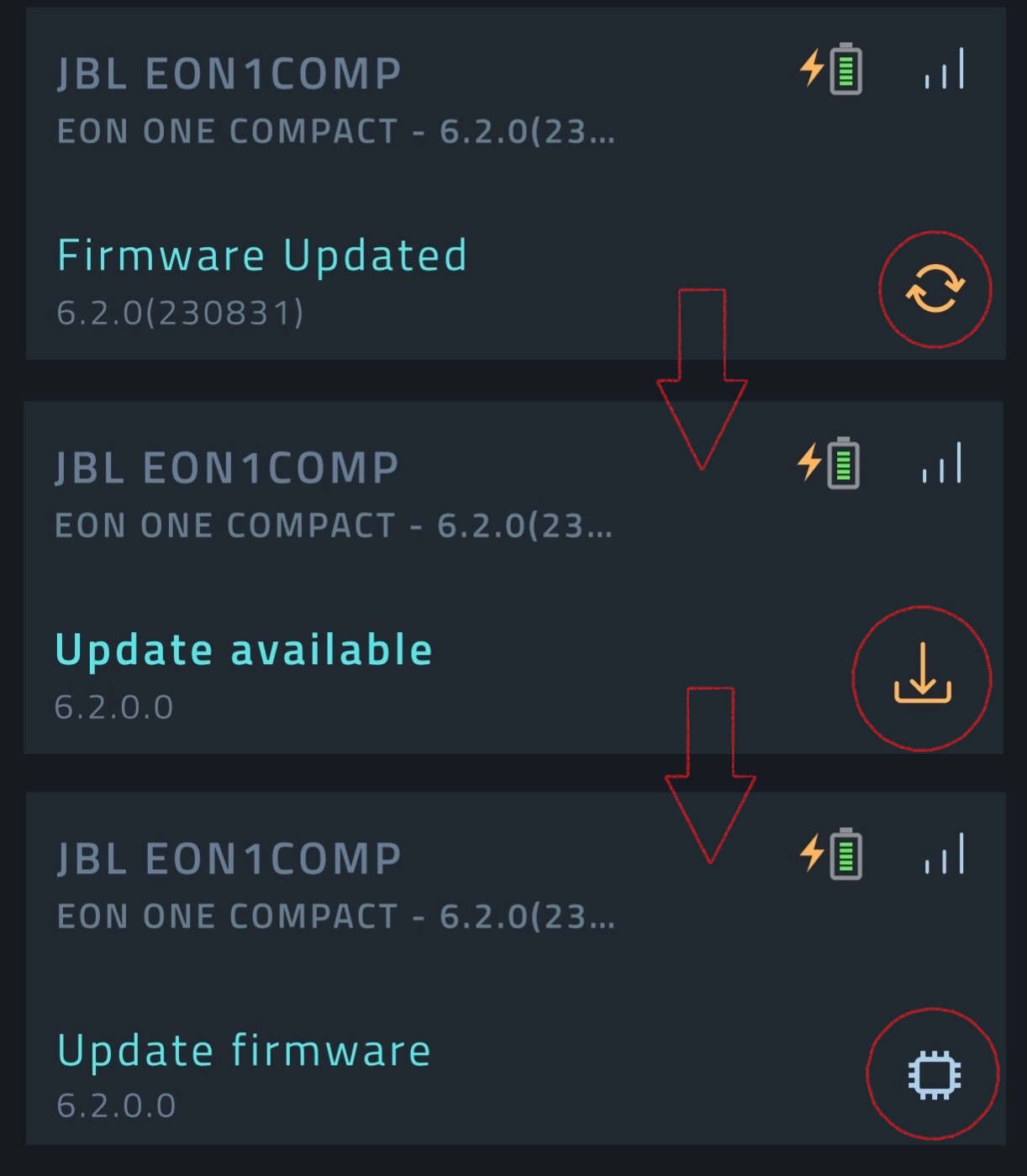 Updating EON One Compact to Firmware v6-2-0 with the Pro Connect app
